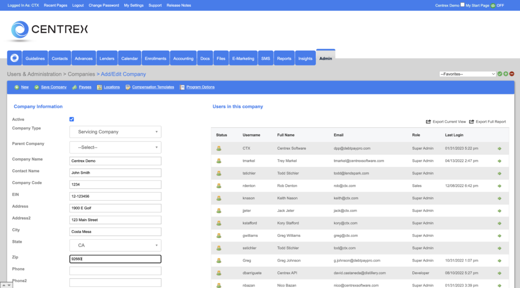 Centrex Software | Affiliate and Broker and Investor Management