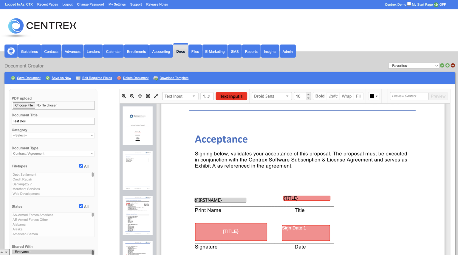 Centrex Software | Esign Platform Electronic Signature