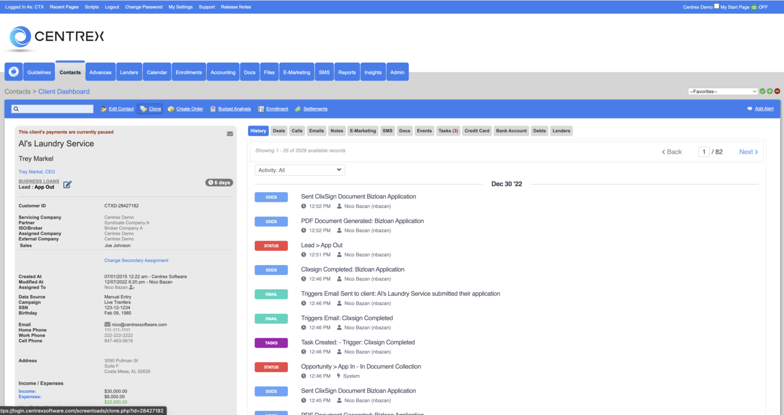 Fintech and Finance Dedicated CRM Software | Centrex